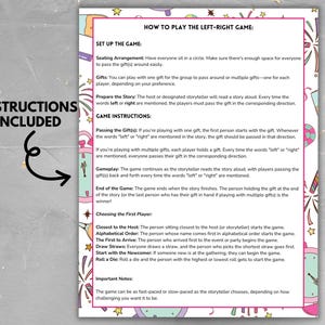 New Year’s Left Right Game, Printable New Year’s Eve Left Right Story ...