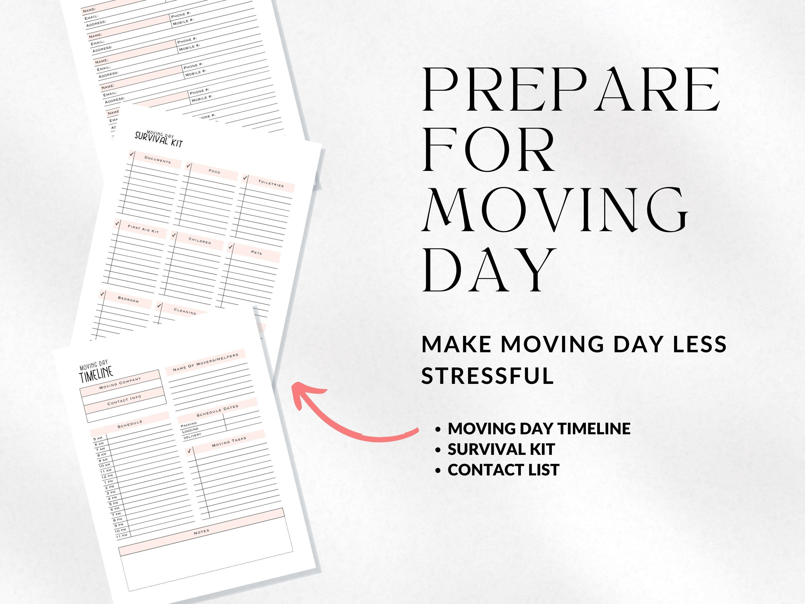 Moving Planner Printable, Moving Checklist, Moving Binder, Moving ...