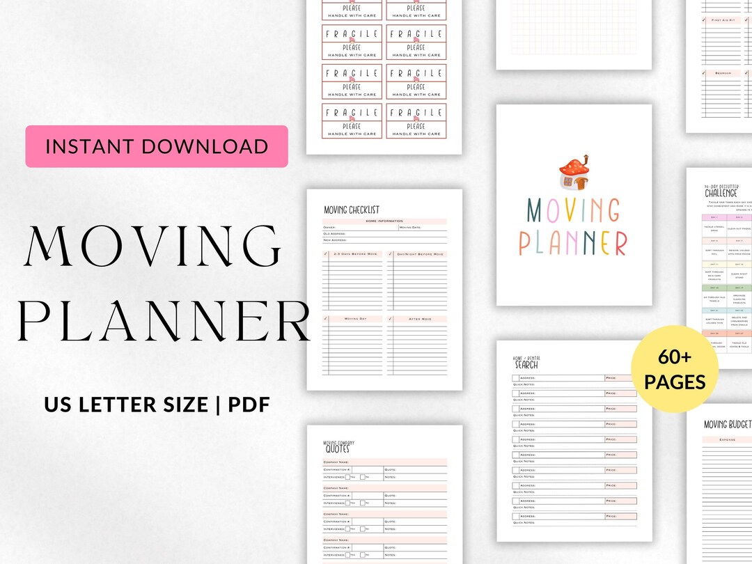 Moving Planner Printable, Moving Checklist, Moving Binder, Moving ...