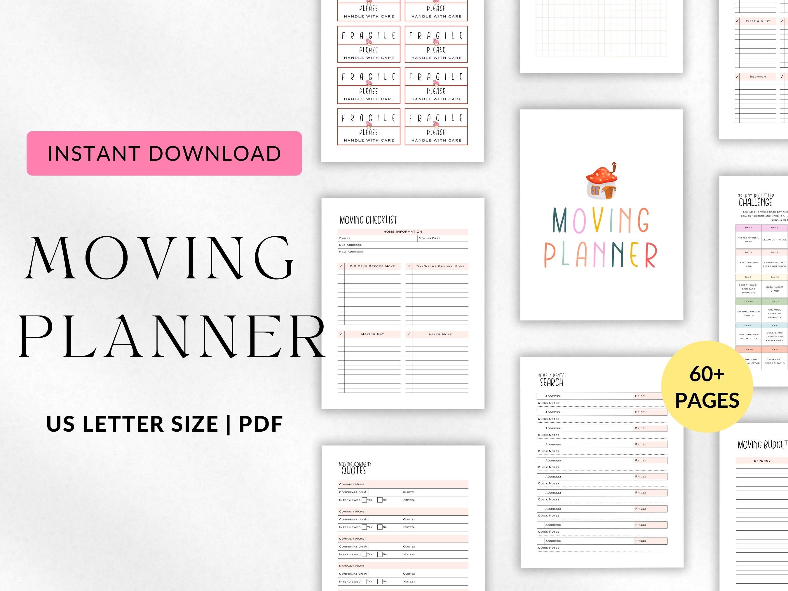 Moving Planner Printable, Moving Checklist, Moving Binder, Moving ...