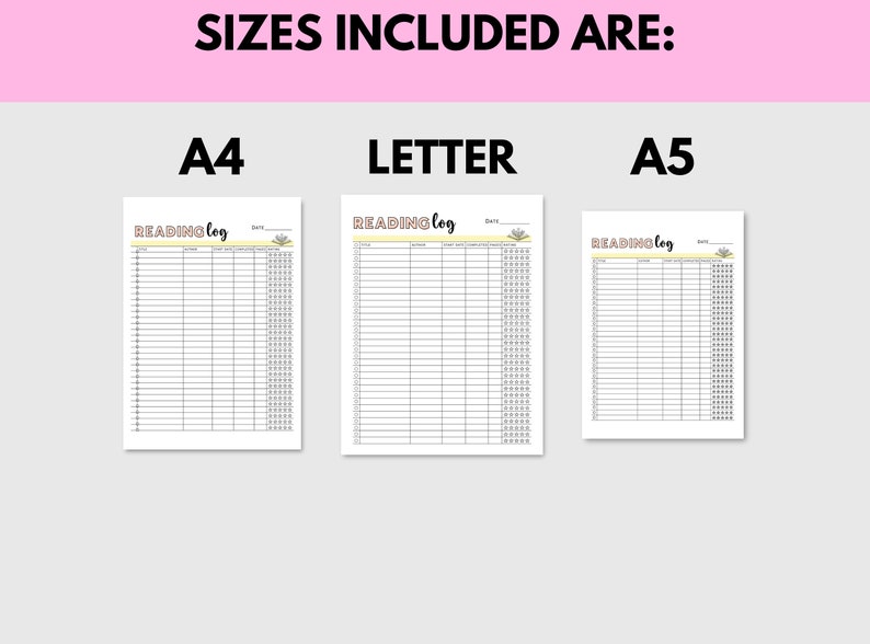 Reading Log Printable Fillable Tracker Book Log Bookshelf Tracker ...