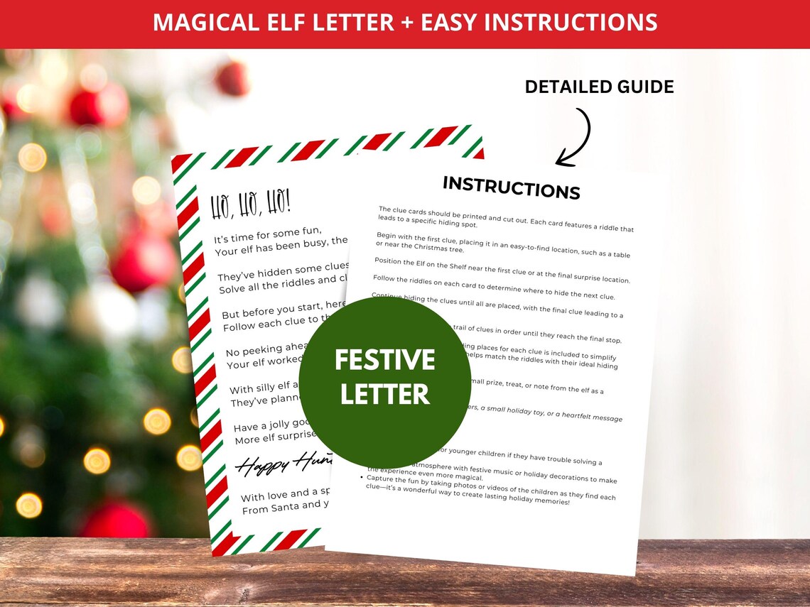 Christmas Elf Scavenger Hunt, Printable Elf Game, Holiday Scavenger ...