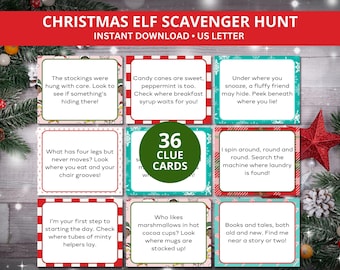 Christmas Elf Treasure Hunt Game, Hidden Elf Scavenger Hunt, Girl Elf ...