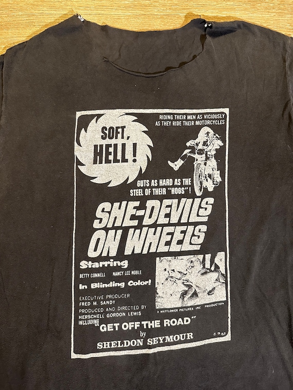 Vintage 1987 She Devil On Wheels Black Cut Off Thrash… - Gem