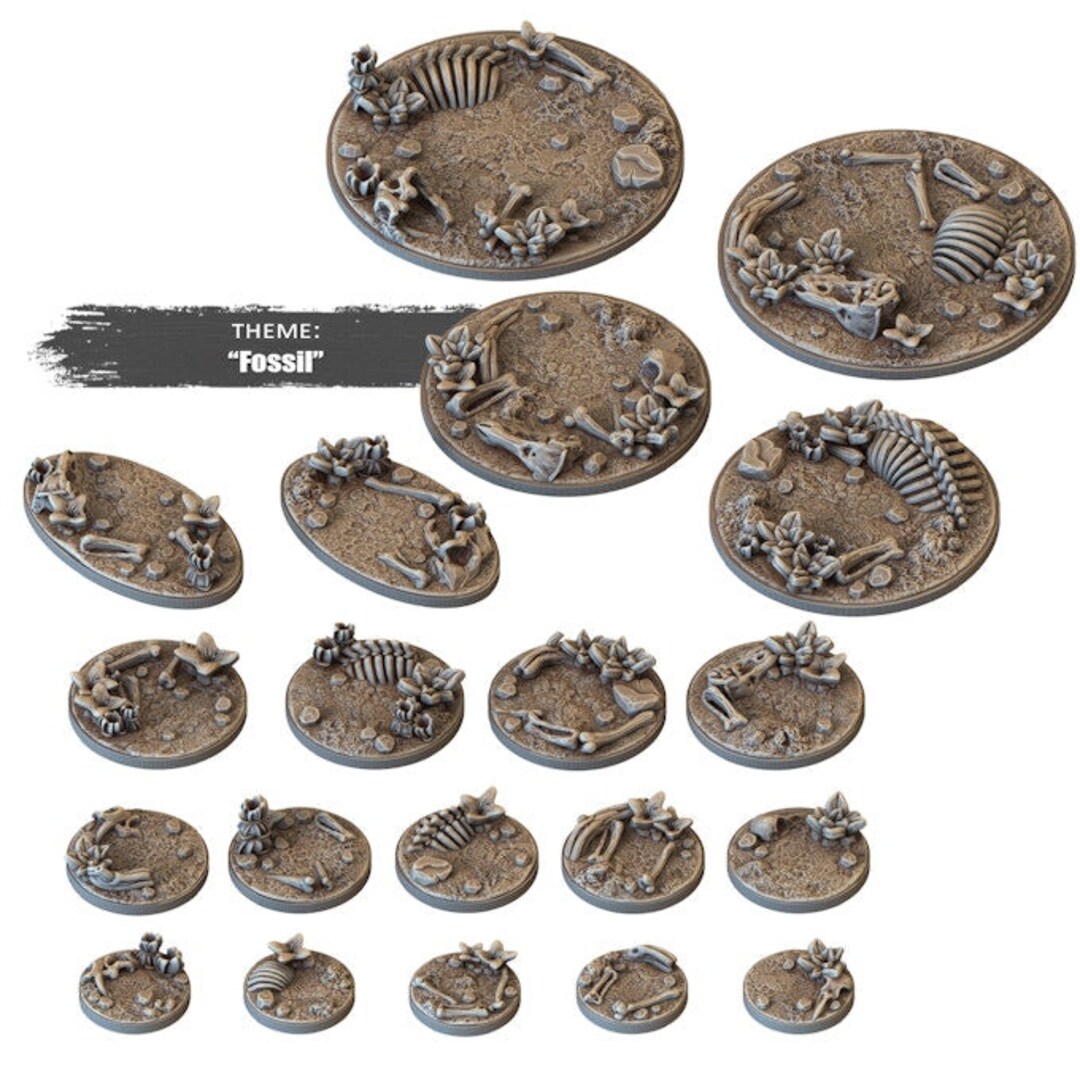 Epic Bases Fossil Detailed Miniature Bases for Wargames and Tabletop ...