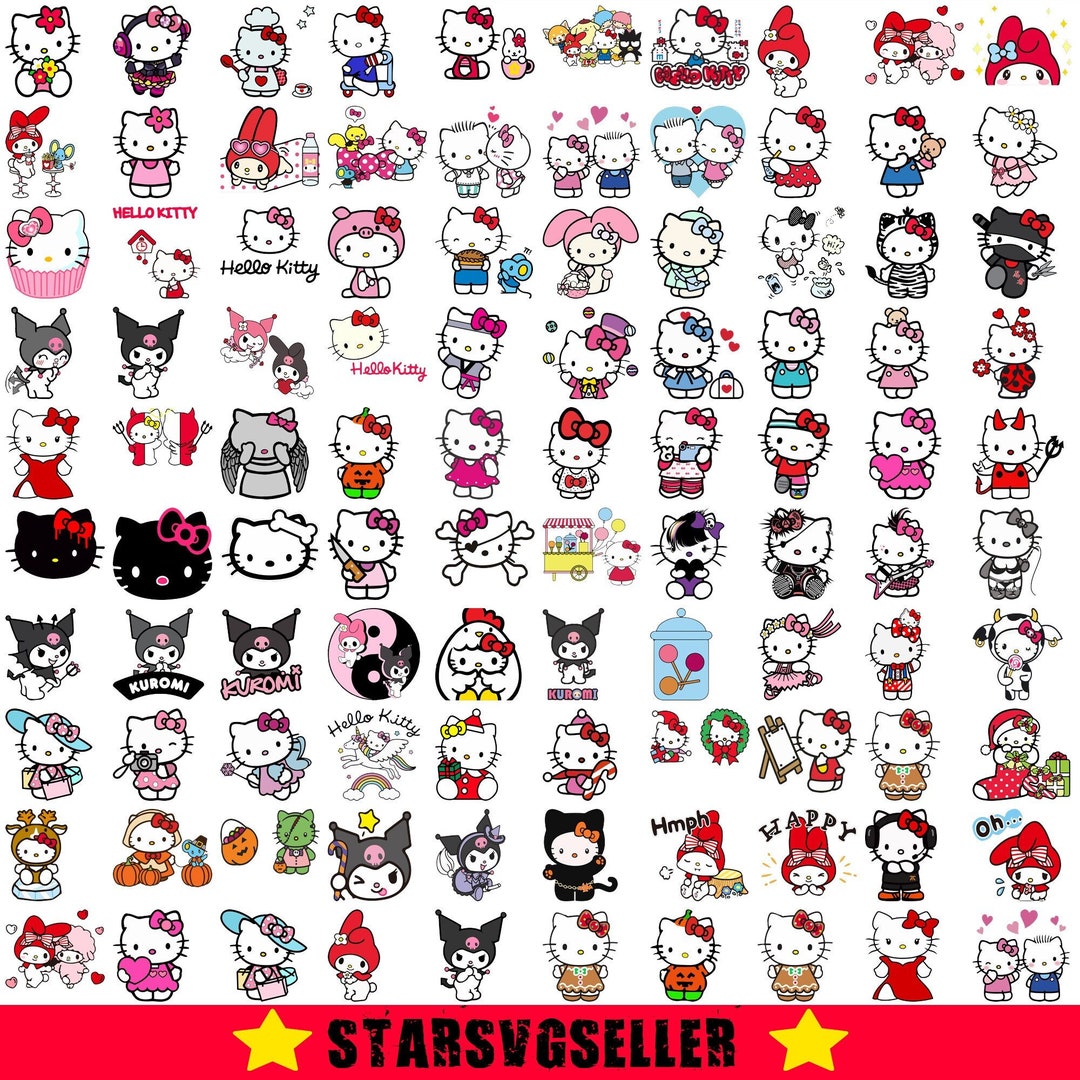 Hello Kitty svg Dibujos animados paquete silueta - Etsy México