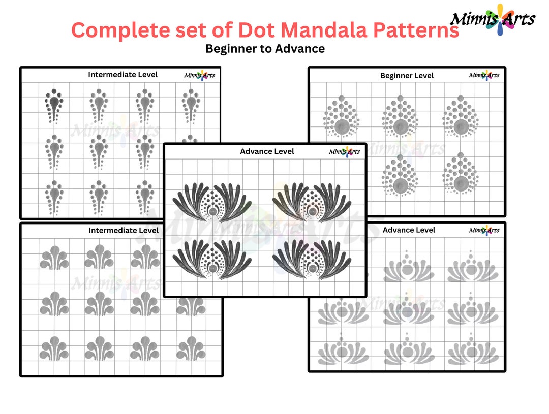 Dot Mandala Pattern Worksheets: Beginner to Advanced (digital Download ...