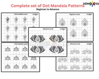 Digital Mandala Dot Painting Design Elements and Practice Guides Set 2 ...