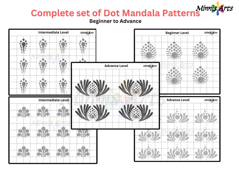 Dot Mandala Pattern Worksheets: Beginner to Advanced (digital Download ...