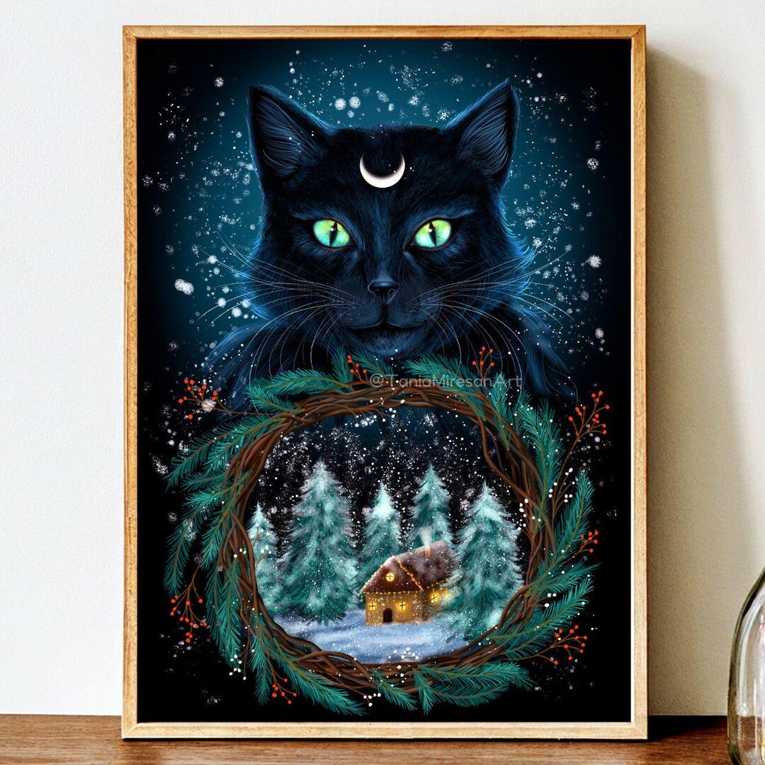 Yule Cat Fine Art Print: Icelandic Christmas Folklore Illustration - Etsy