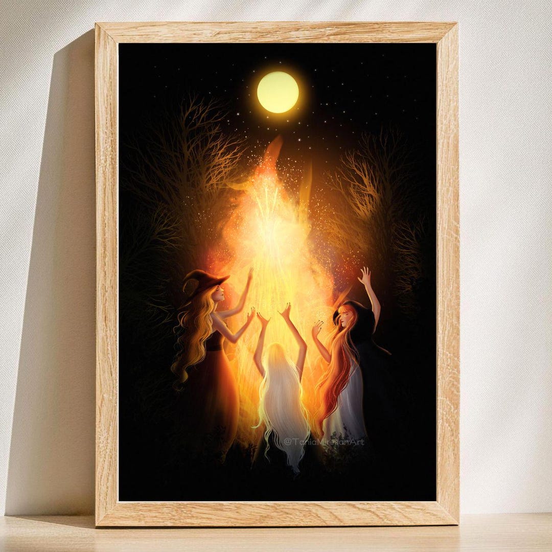 Witch Coven Fine Art Print, Witches Dancing, Witching Hour, Sabbath ...