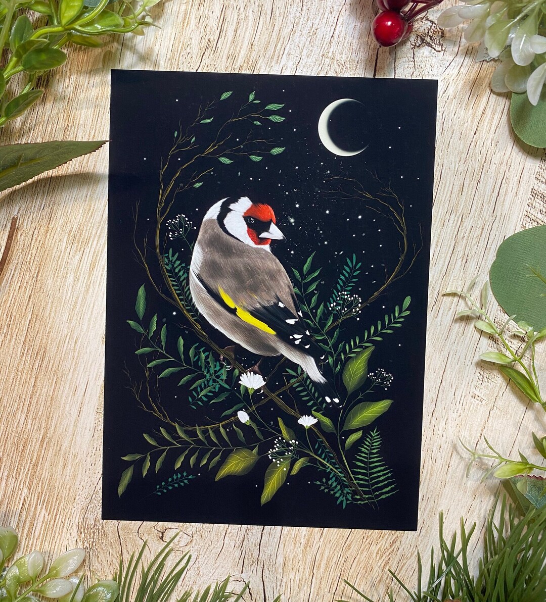 Goldfinch Fine Art Print, Bird Art, European Goldfinch Art, Dark ...
