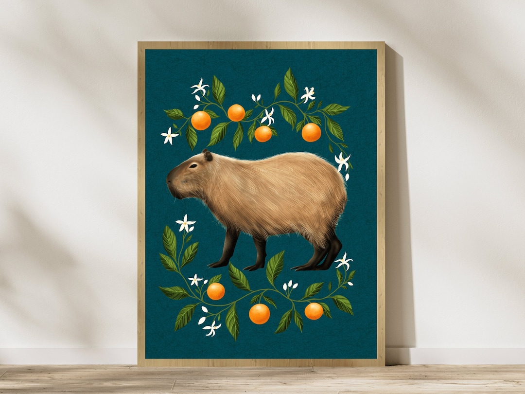 Capybara Fine Art Print, Capybara and Oranges, Capybara Wall Art ...