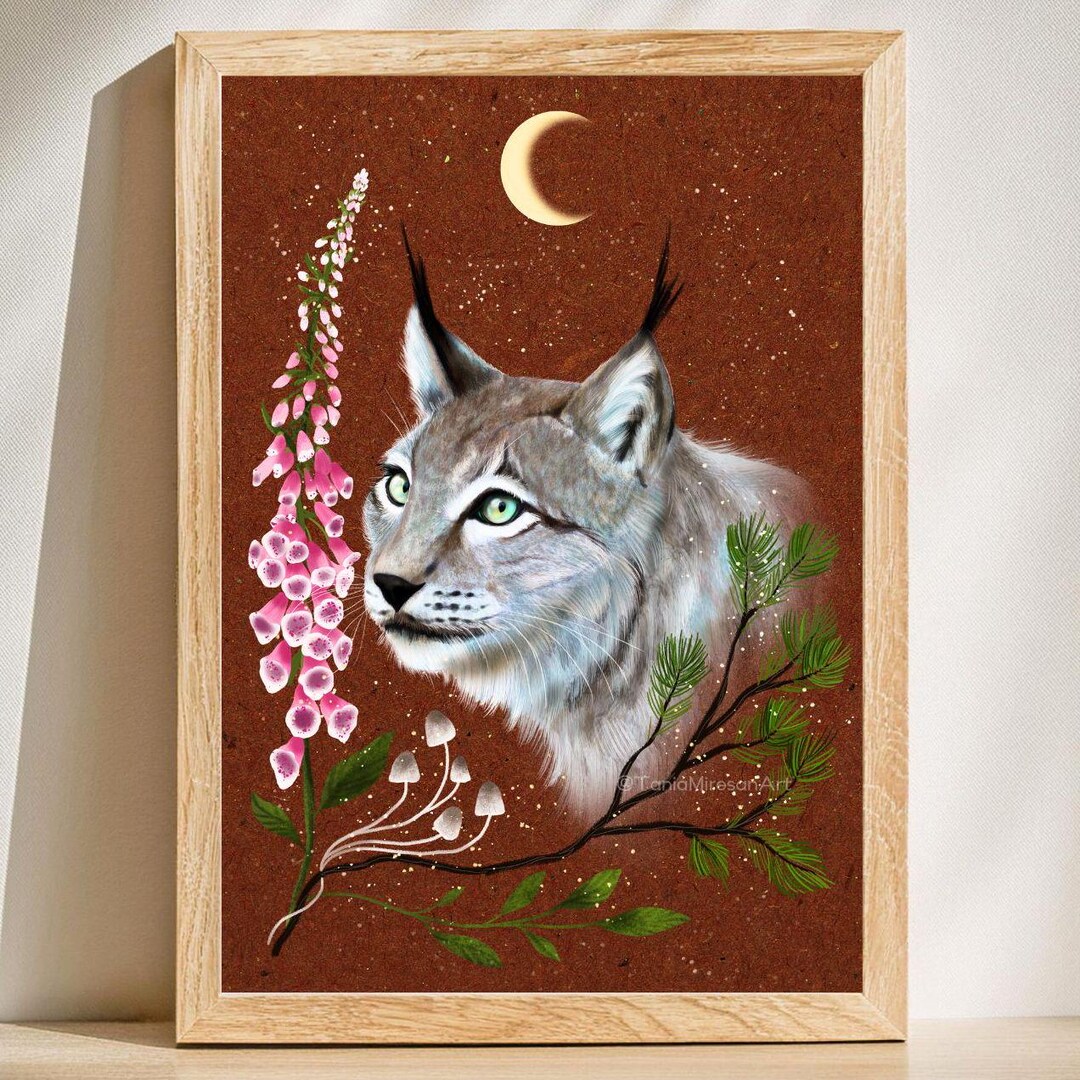 Lynx Fine Art Print, Lynx Wall Art, Lynx Illustration, Nature Lover ...