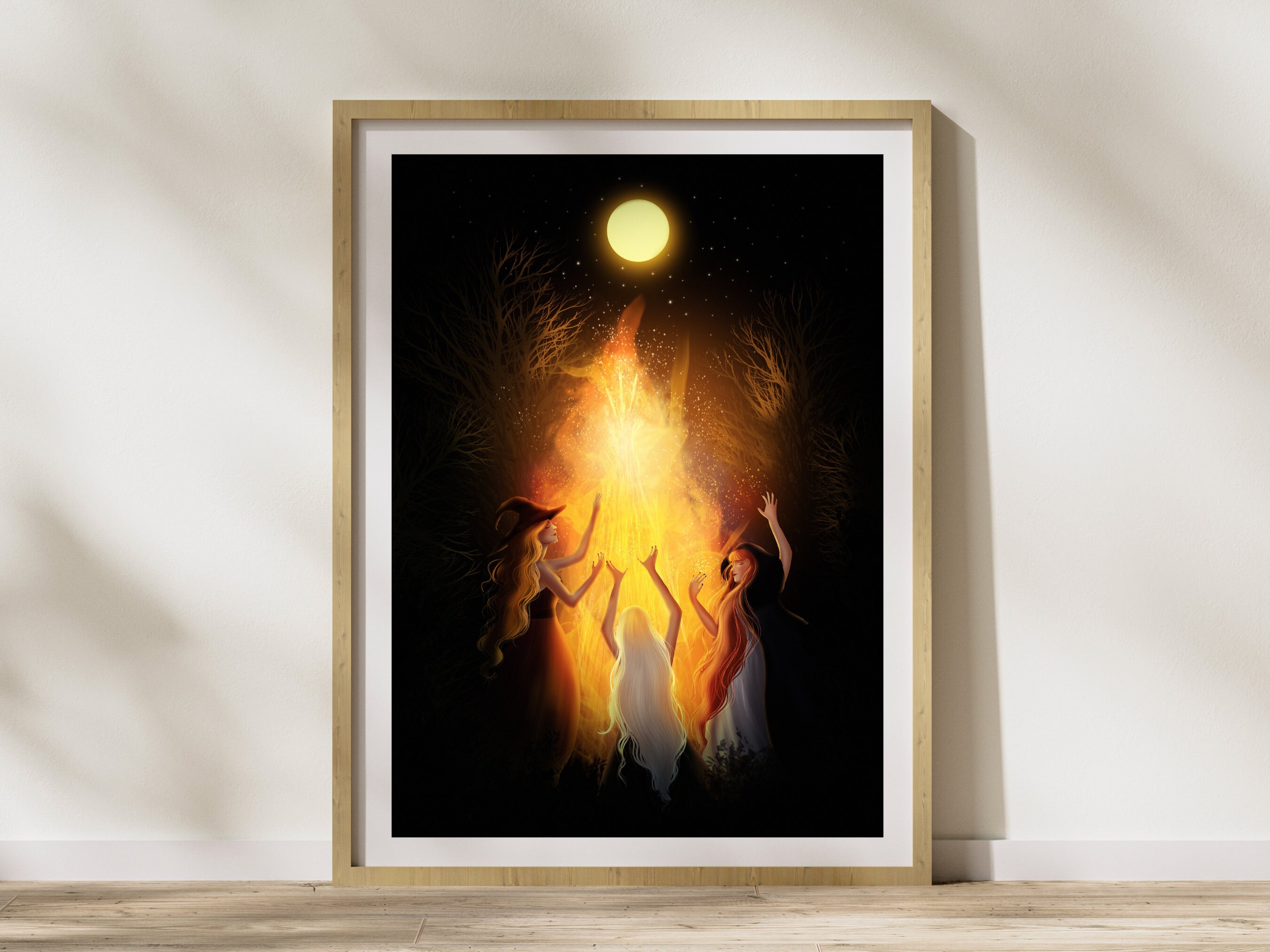 Witches Sabbath Fire Printable Art Halloween Coven Digital - Etsy