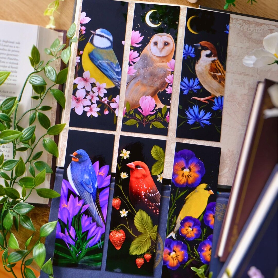 Birds Bookmarks Bundle, Set of 6 Spring Birds Bookmarks, Bird Lover ...
