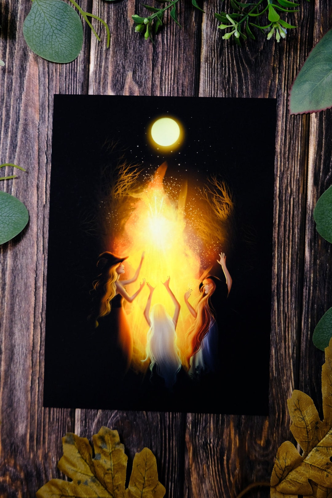 Fire Dance Fine Art Print, Witches Dancing, Witching Hour, Sabbath ...