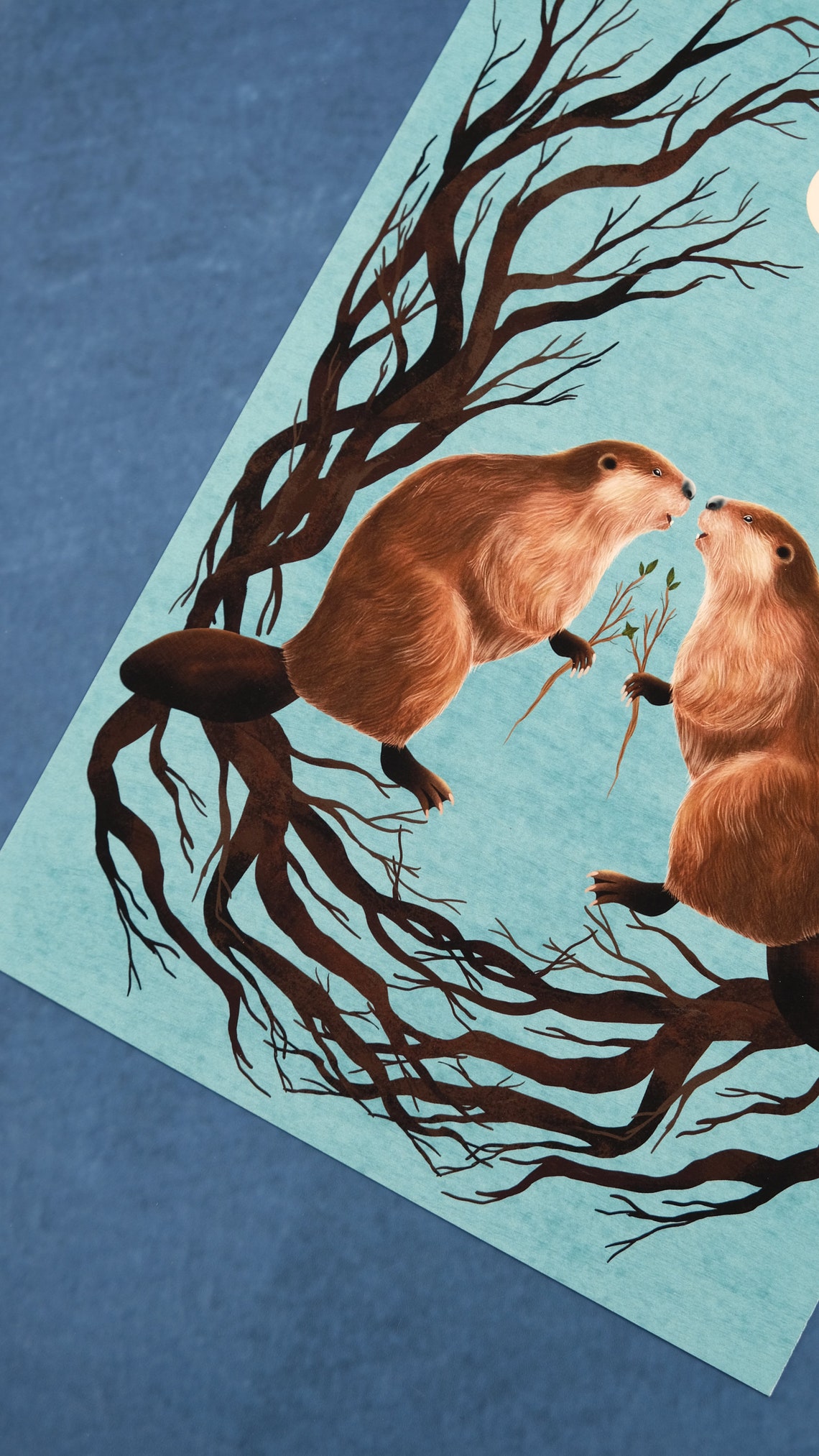 Beaver Couple Fine Art Print, Beaver Wall Decor, Woodland Beaver Print ...
