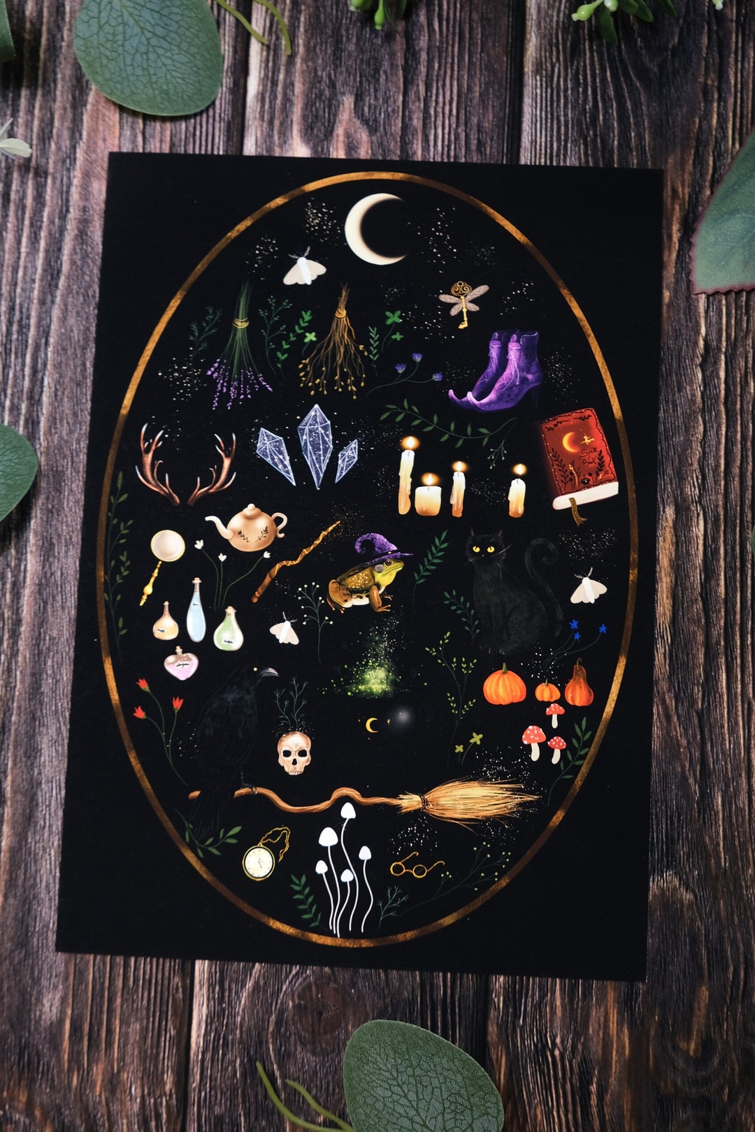 Witch Essentials Fine Art Print, Witch Shop, Witch Illustration, Wicca ...
