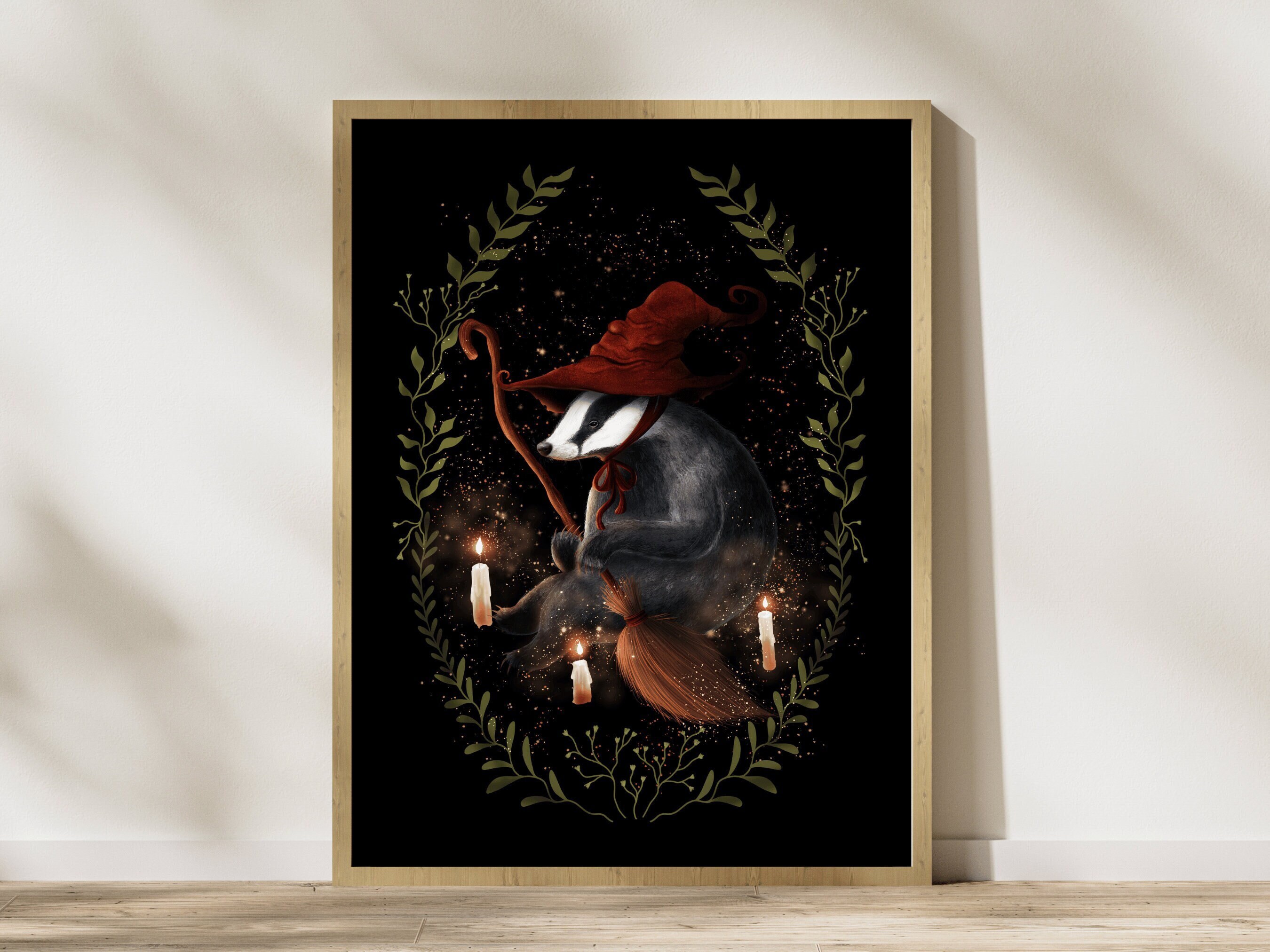 Wizard Badger Fine Art Print, Badger Wall Art, Badger Illustration ...