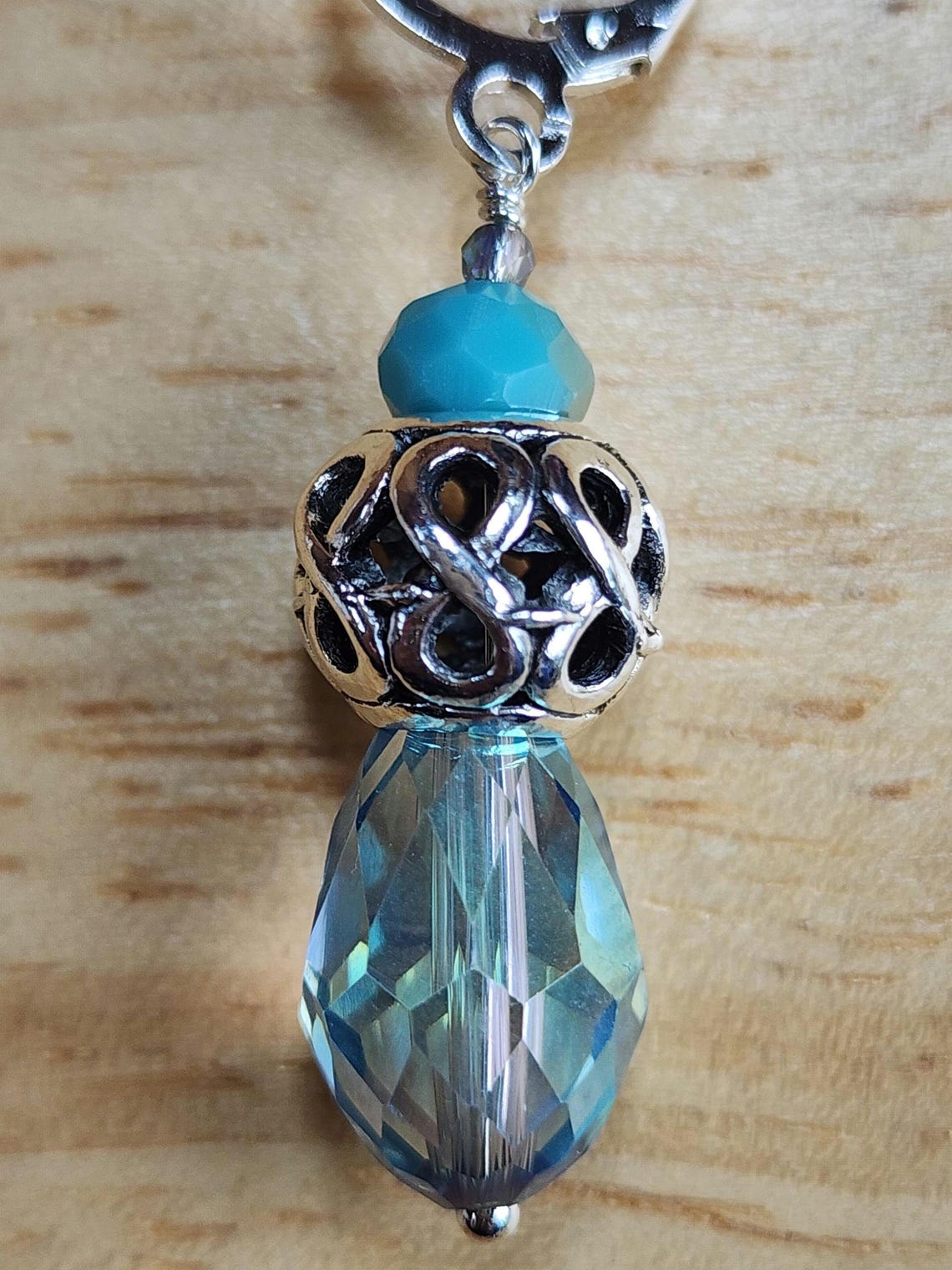 Silver/aqua Ball Teardrop Earrings - Etsy