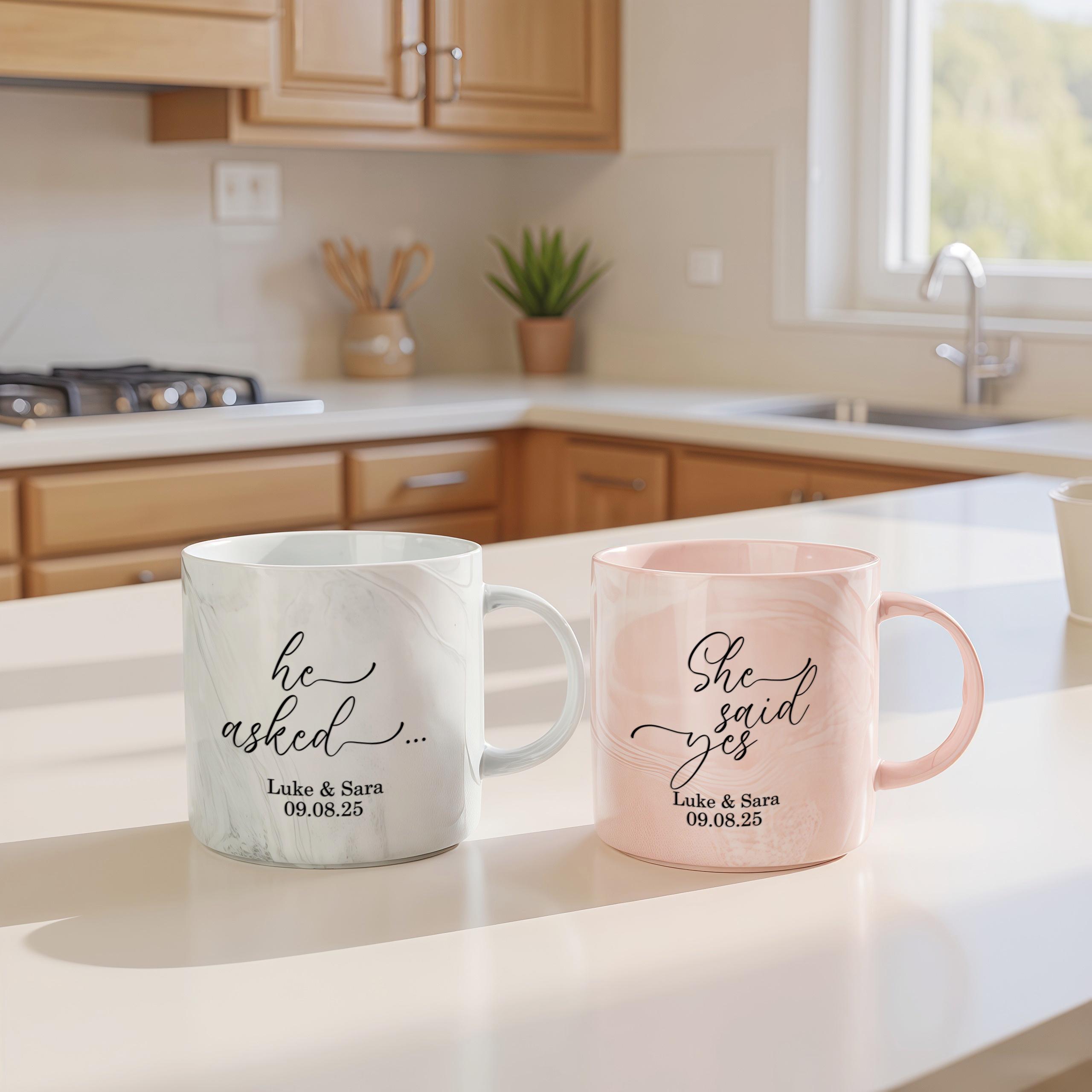 Personalised Engagement Mugs, Couple Engagement Present, Happy ...