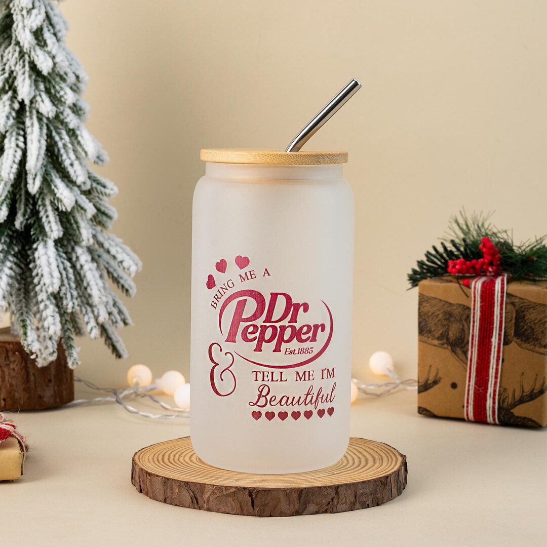Personalized Dr Pepper Glass Cup, Christmas Birthday, Dr Pepper Lovers ...