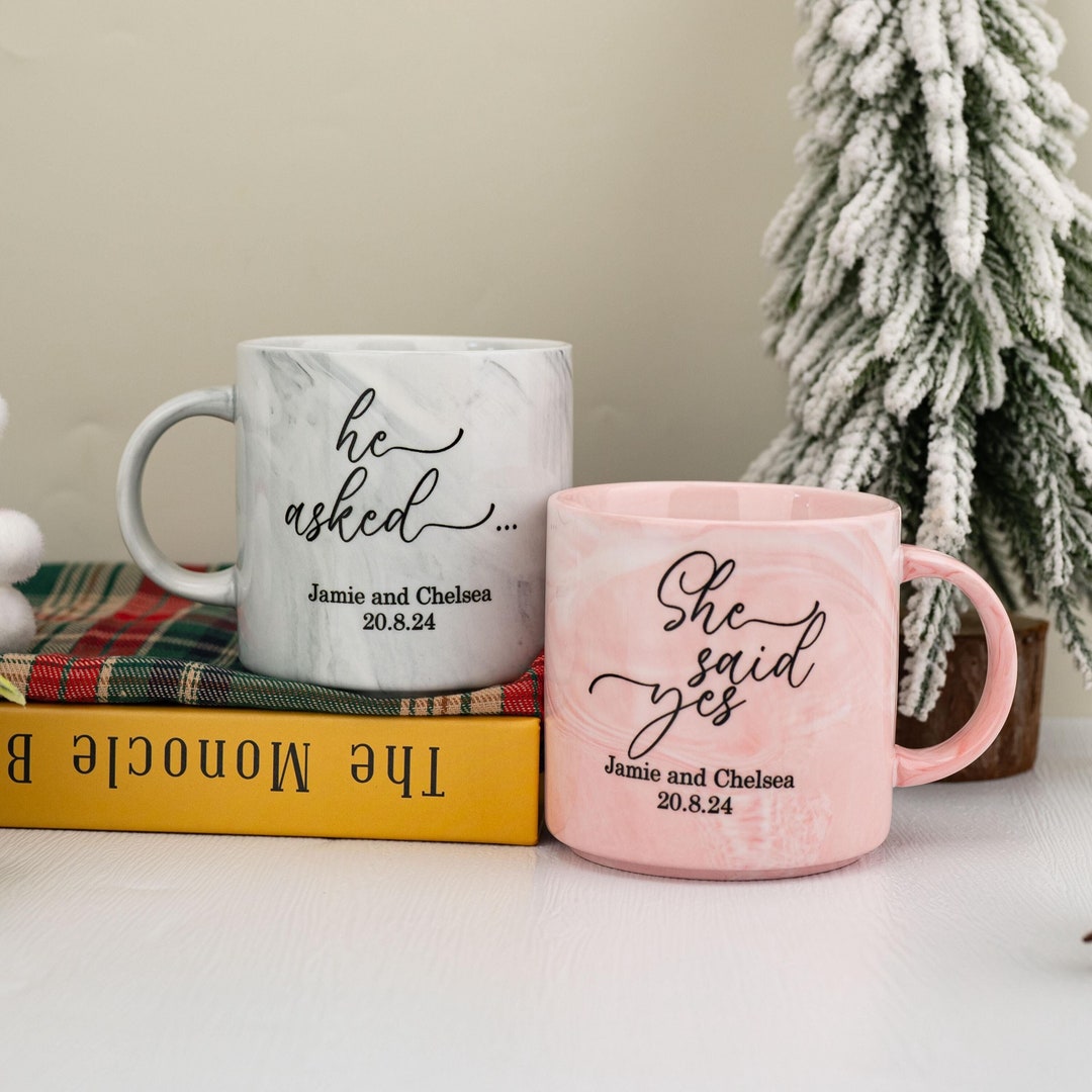 Personalised Engagement Mugs, Couple Engagement Present, Happy ...