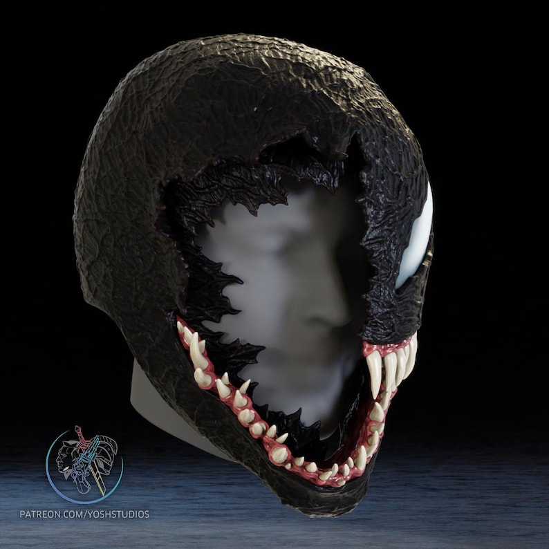 3D Printed Half Venom Cosplay Helmet - Etsy
