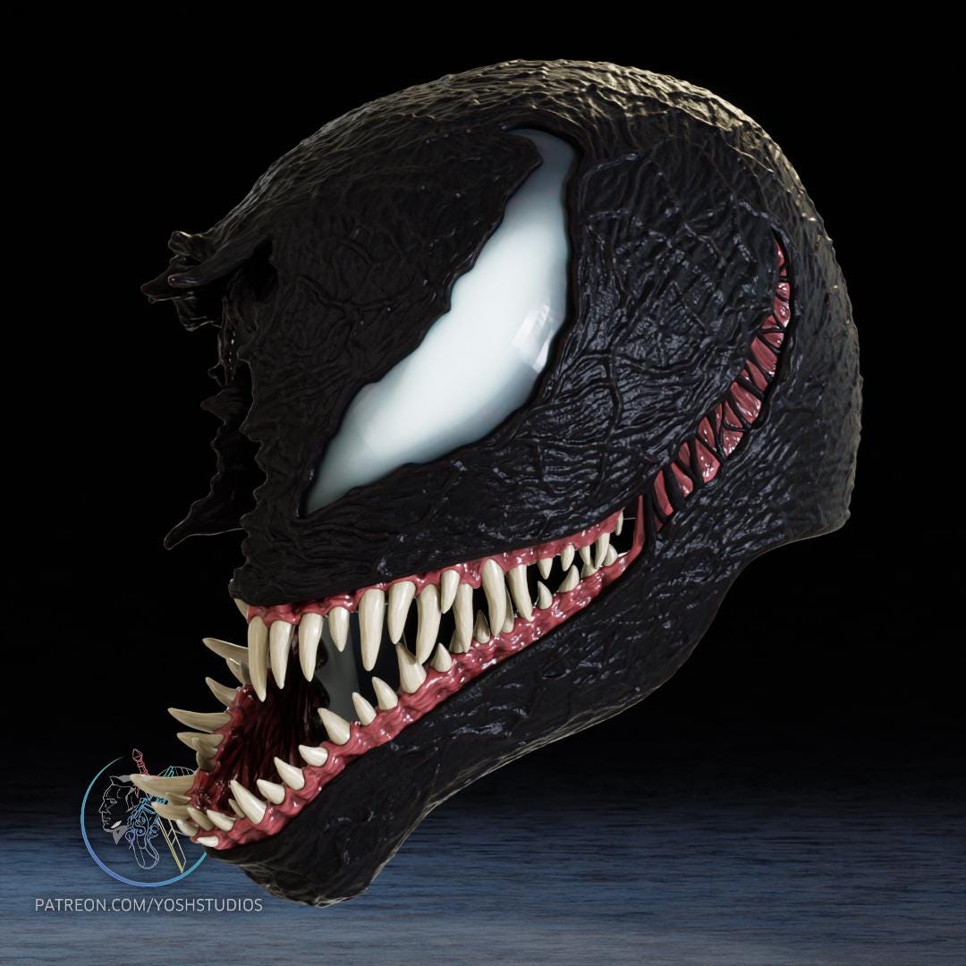3D Printed Half Venom Cosplay Helmet - Etsy