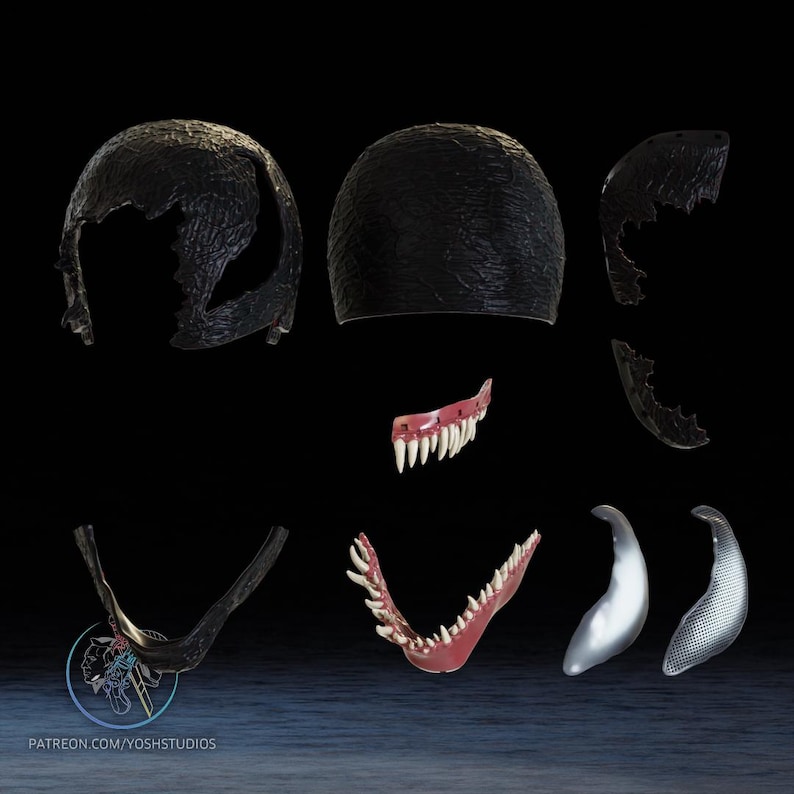 3D Printed Half Venom Cosplay Helmet - Etsy