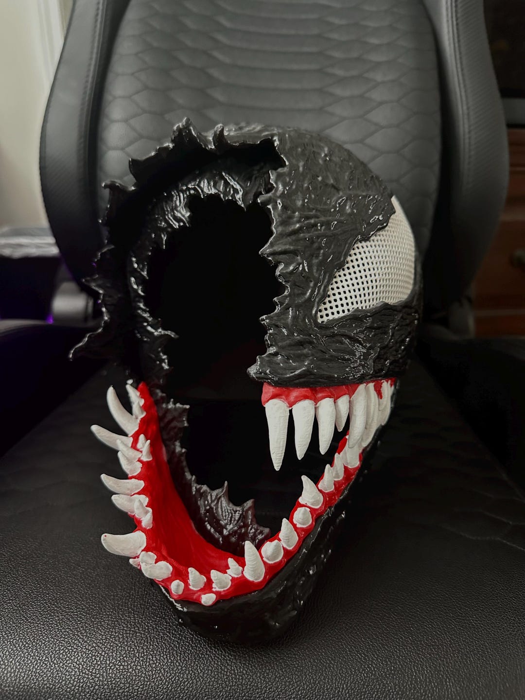 3D Printed Half Venom Cosplay Helmet - Etsy