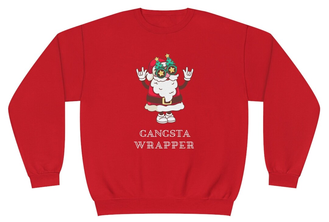 Gangsta Wrapper Funny Santa Crewneck Sweatshirt - Etsy