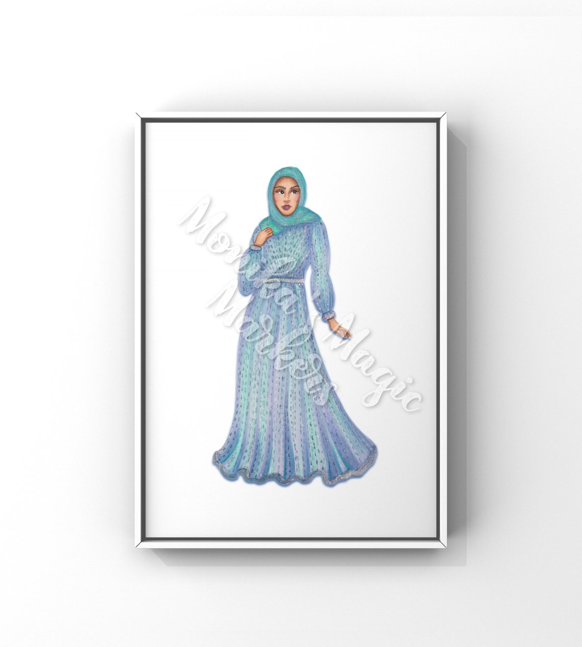 Muslim Hijab & Modest Gown Fashion Illustration 8x10 Giclée Print - Etsy