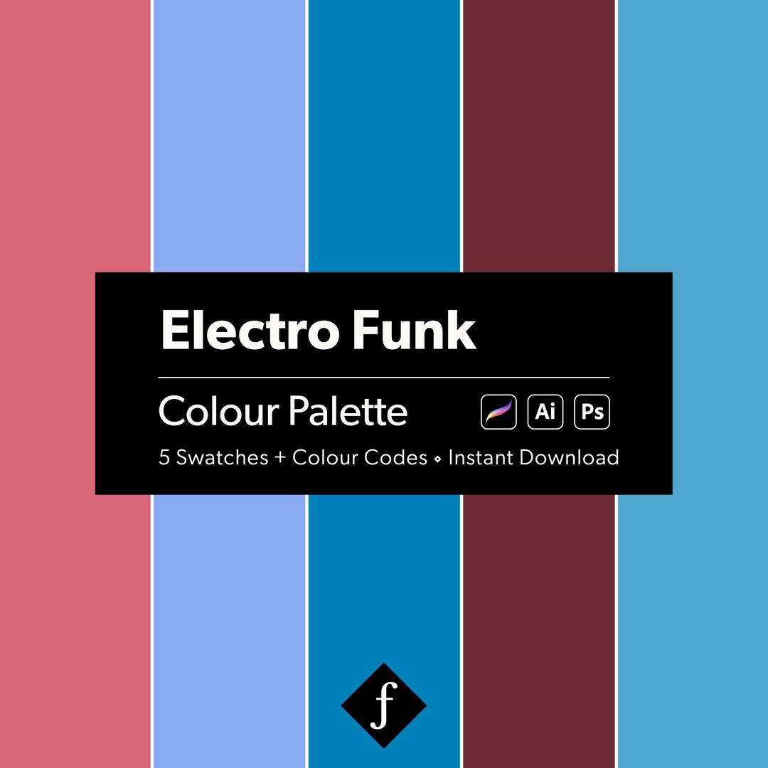 Electro Funk Color Palette: Swatch File for Adobe + Procreate (digital ...