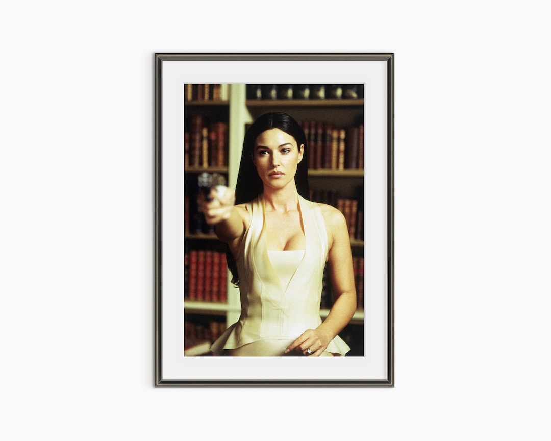 Monica Bellucci Scene in the Matrix Reloaded, Persephone Points a Gun ...