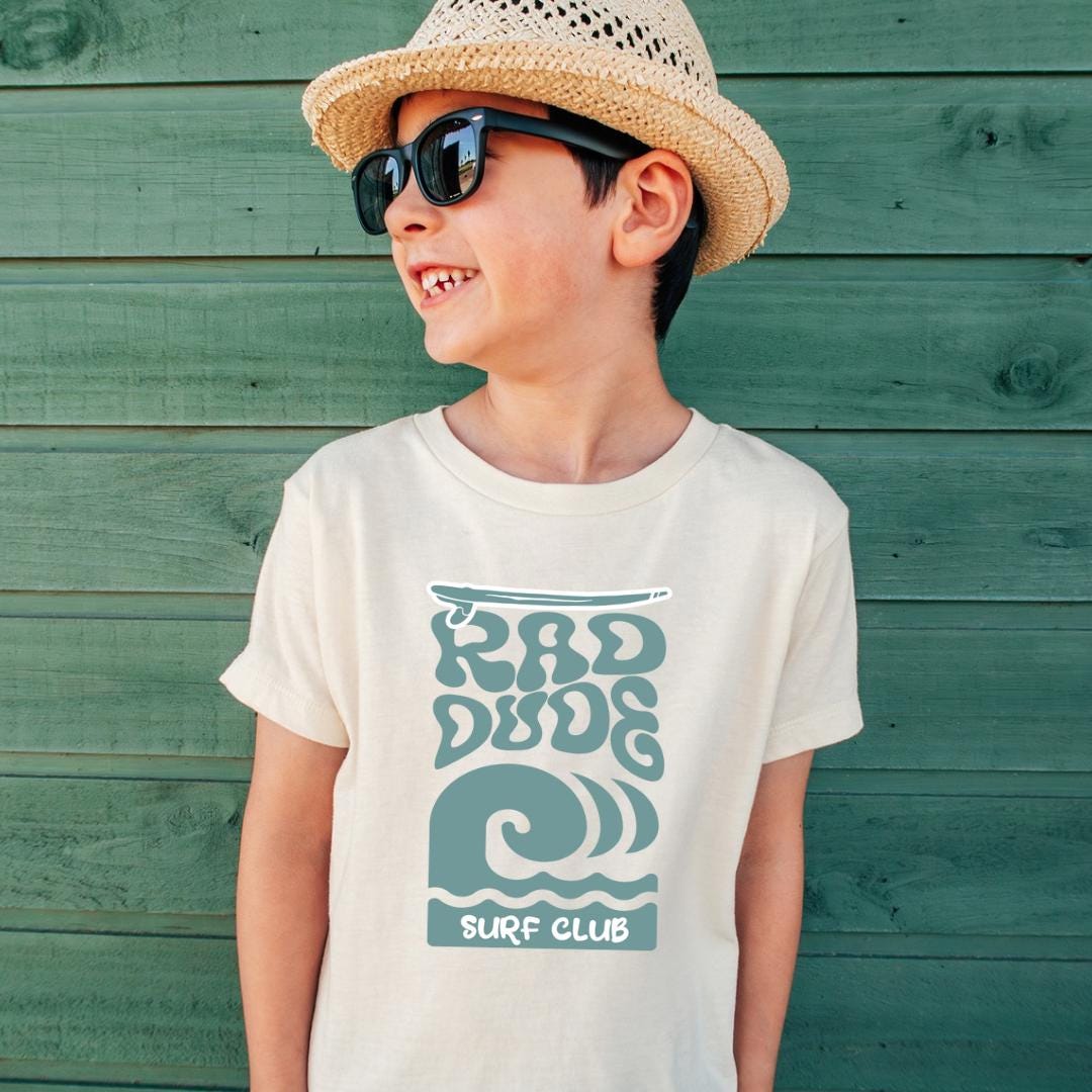 Rad Dude Surf Club 100% Cotton Tshirt, Summer Tee for Boys - Etsy