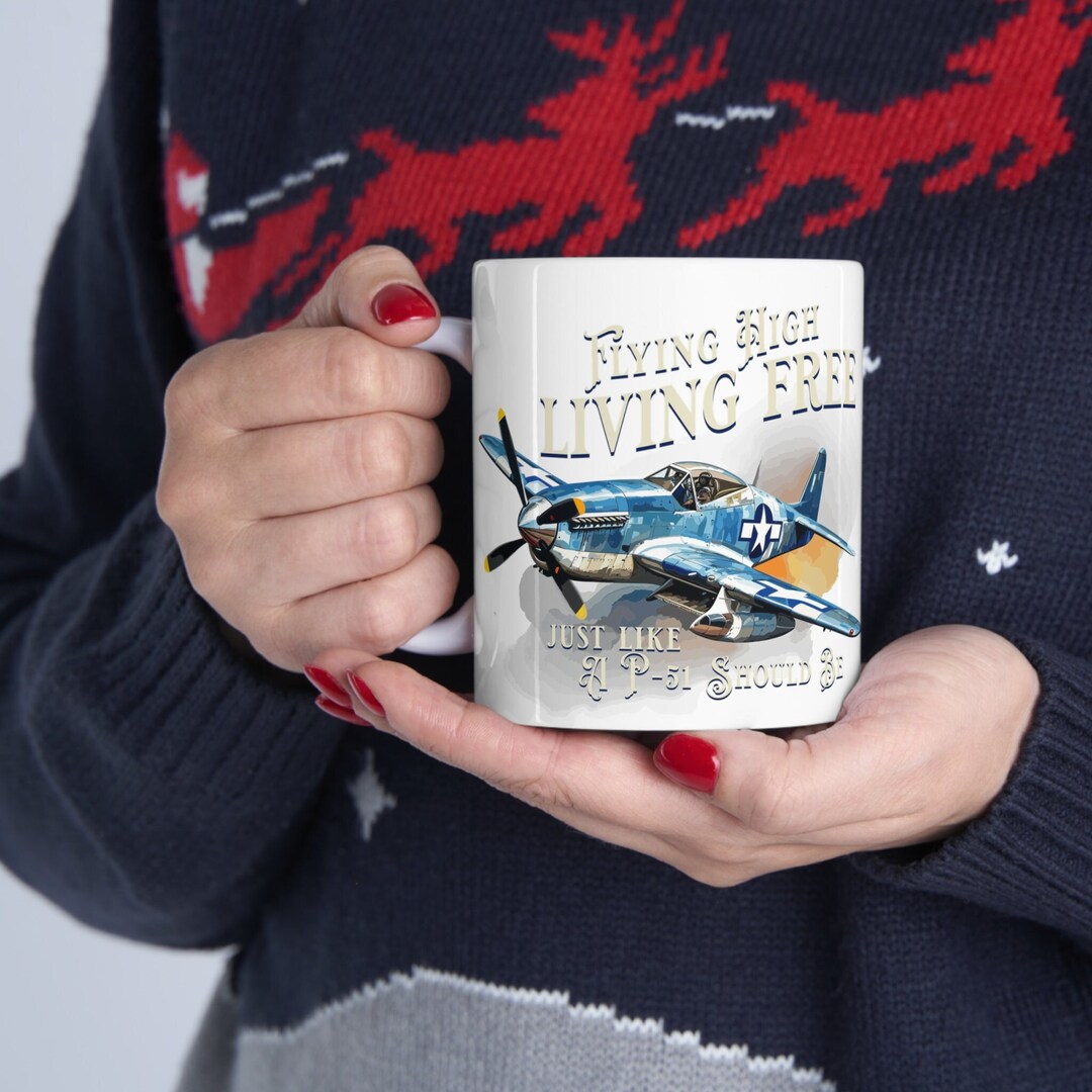 P-51 Coffee Mug P51 Mustang Aviator Coffee Mug Pilot Aviation Mug Pilot ...