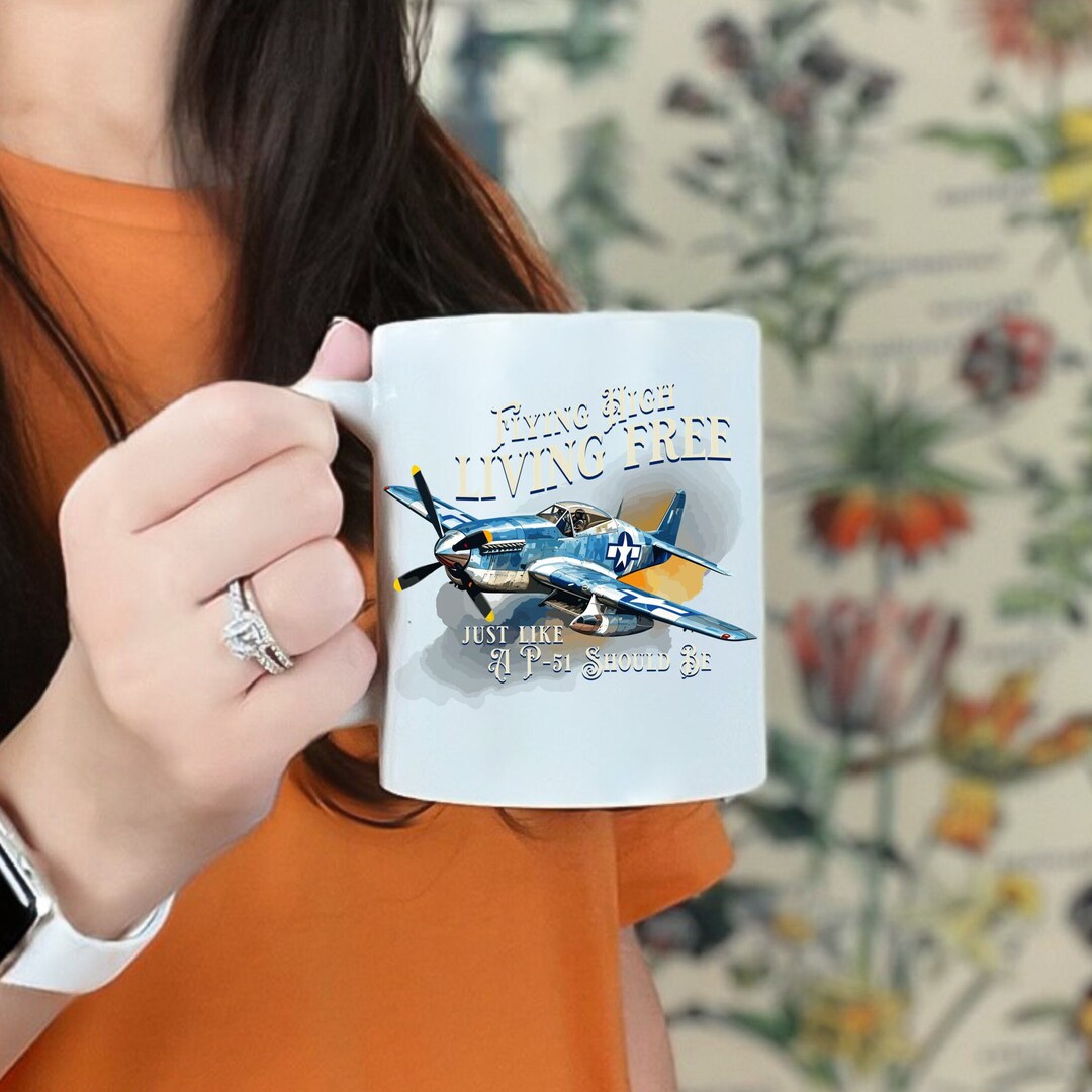 P-51 Coffee Mug P51 Mustang Aviator Coffee Mug Pilot Aviation Mug Pilot ...
