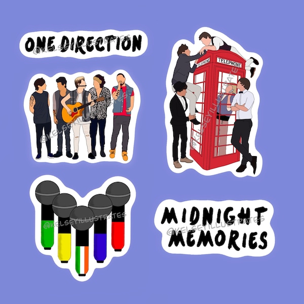 One Direction Stickers - Etsy