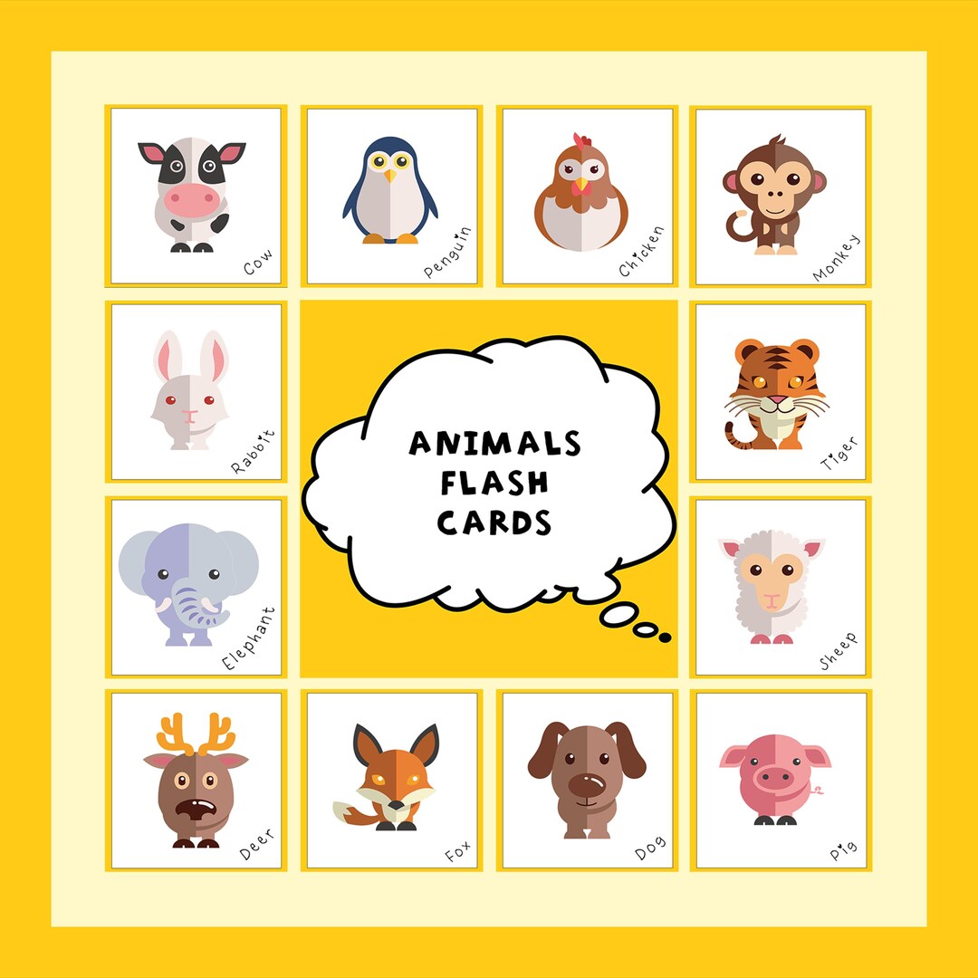 Animal Flashcards Homeschool Montessori Materials Flash Cards ...