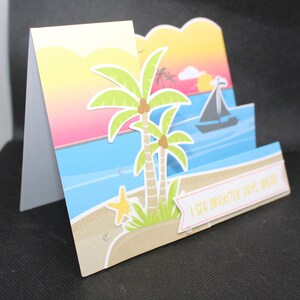 Summer Easeal Cards Handmade Greeting Cards- Sunset at the Beach - Etsy