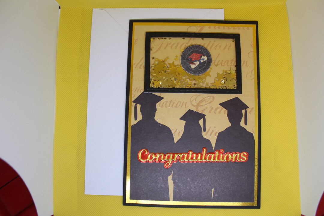 Graduation Handmade Greeting Card-shaker Stars With Gift Card Holder - Etsy