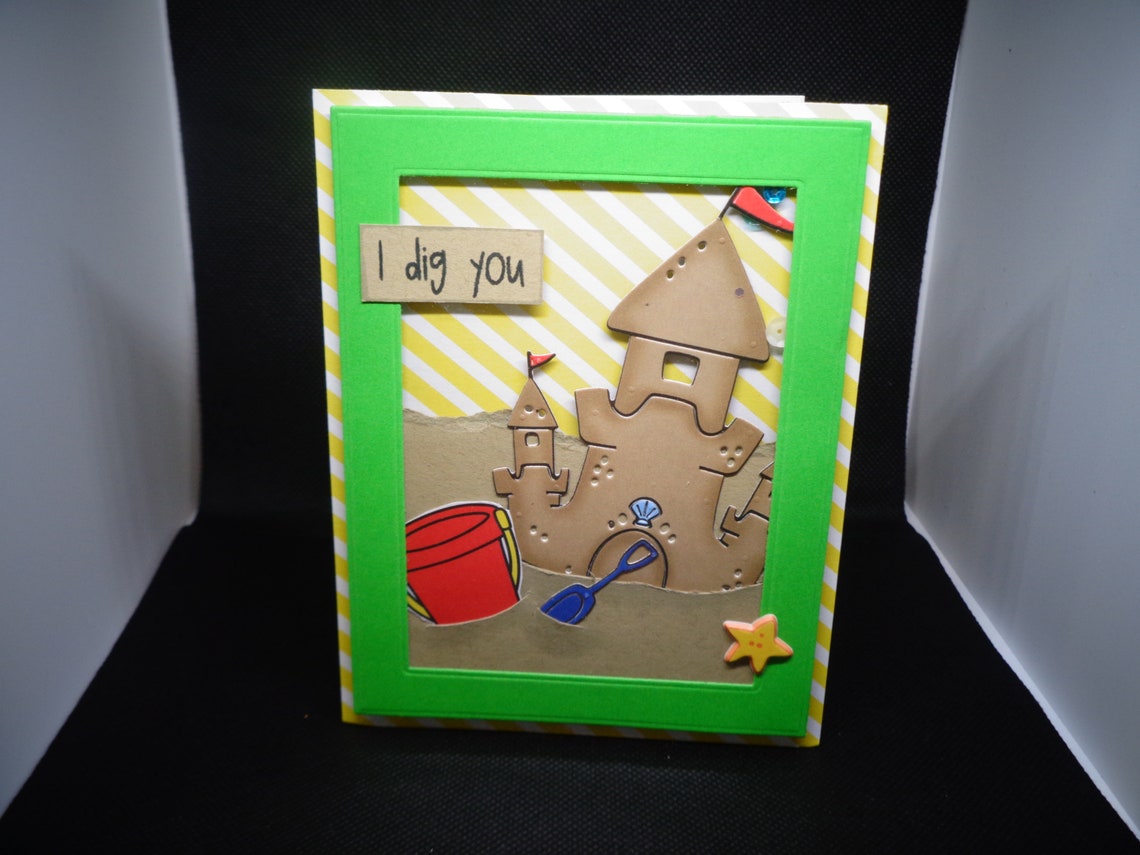 Friendship and Love Handmade Greeting Card- "i Dig You Shaker Card" - Etsy