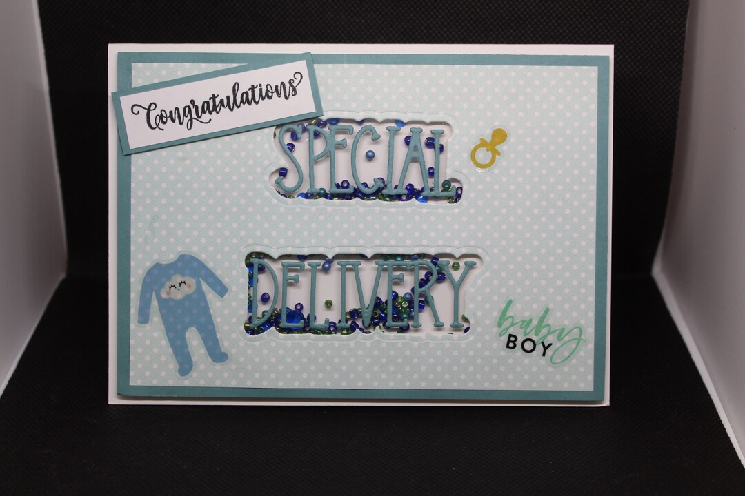 Welcome Baby Handmade Greeting Card- Special Delivery-boy - Etsy
