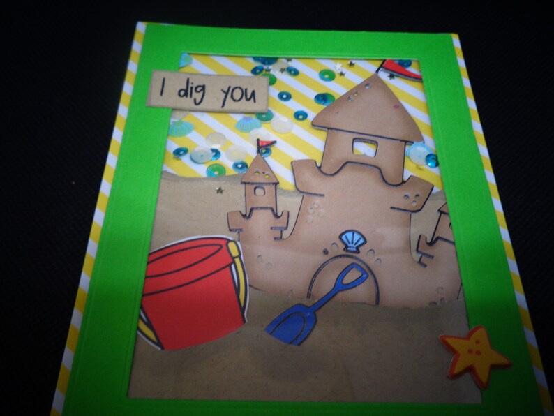 Friendship and Love Handmade Greeting Card- "i Dig You Shaker Card" - Etsy