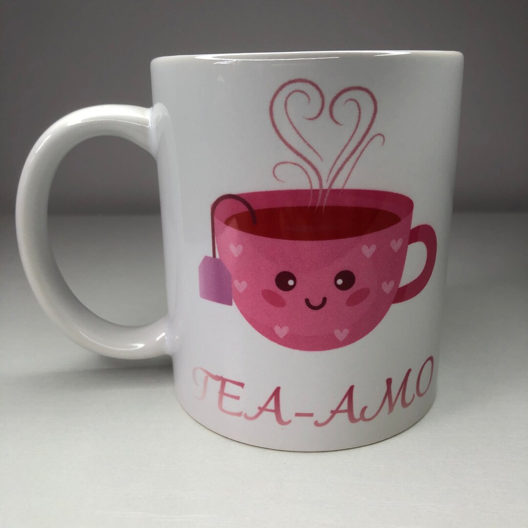 Cute Mug With Spanish Pun, Funny Espanol Puns, Pink Tea Cup Design ...