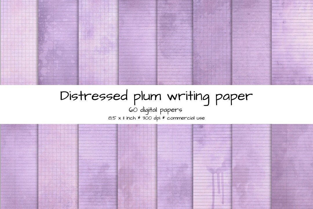 Distressed Plum Writing Paper 8.5x11 Inch Notebook Digital - Etsy