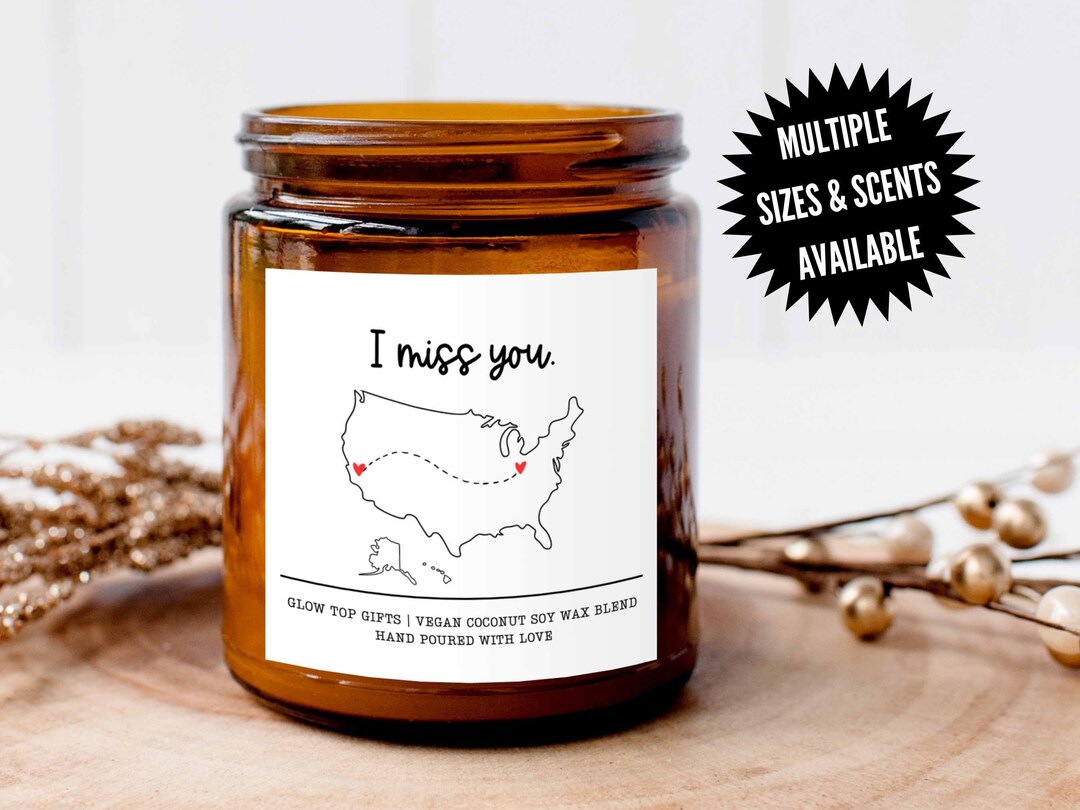 I Miss You Candle, I Miss You Gift, Long Distance Valentine's Day Gift ...