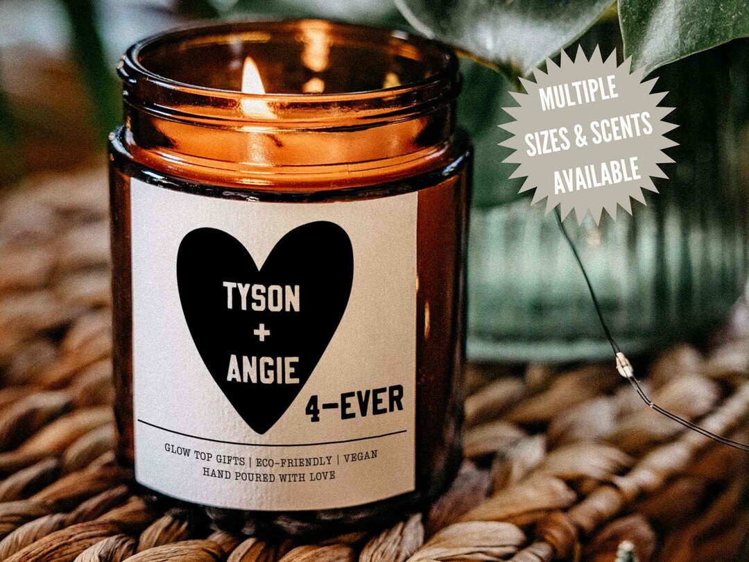 Cute Personalized Couple Candle With Heart, Engagement Gift Candle ...